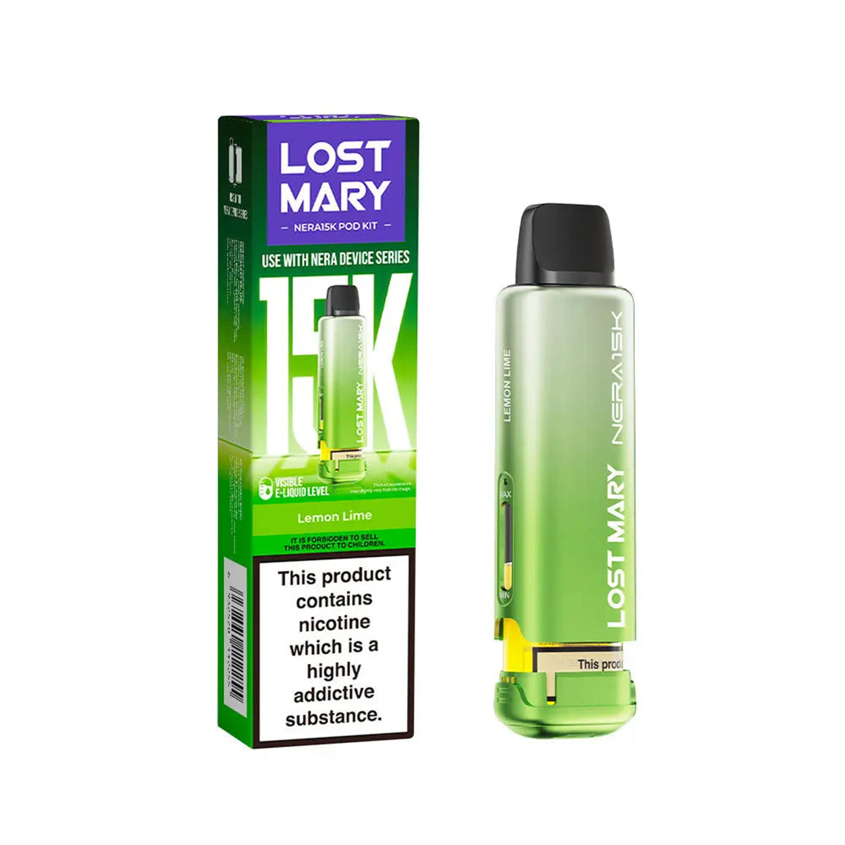 Lemon Lime Lost Mary Nera 15K Prefilled Pods | 2 Pack – Vape Universe